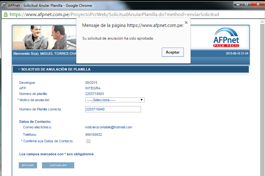 ¿Cómo anular una planilla en AFPNET? - Noticiero Contable